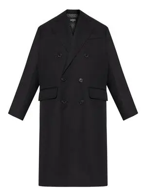 Dsquared2 Wool Double-breasted Overcoat - Black