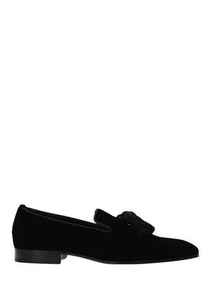 JIMMY CHOO Foxley Velvet Moccasins - Black