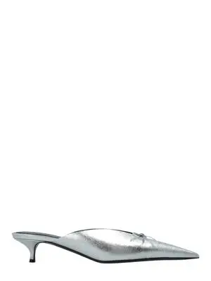 Balenciaga Heeled Knife Mules - Silver