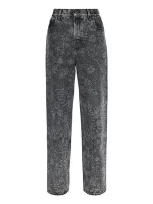 GOLDEN GOOSE Straight-leg Jeans With Floral Motif - Grey