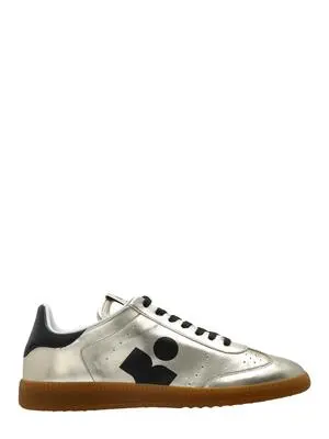 Isabel Marant Metallic Leather Sneakers - Gold