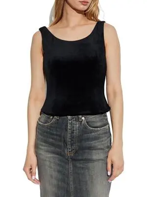 Balenciaga Velvet Sleeveless Top - Black