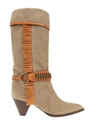 Isabel Marant Levon Leather Ankle Boots - Beige
