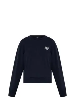 A.p.c. Sweatshirt With Embroidered Logo - Navy Blue