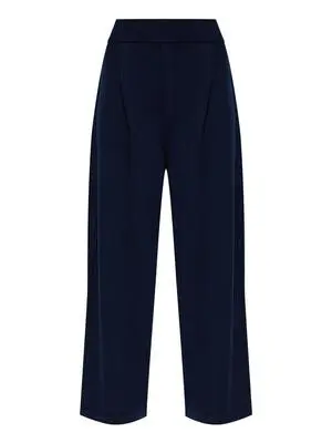 Dsquared2 Wide Leg Wool Trousers - Navy Blue