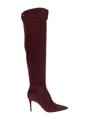 GIANVITO ROSSI Leather Heeled Boots - Burgundy