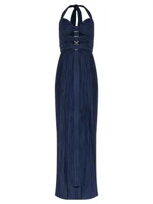 Cult Gaia Nailah Ruched Gown - Navy Blue