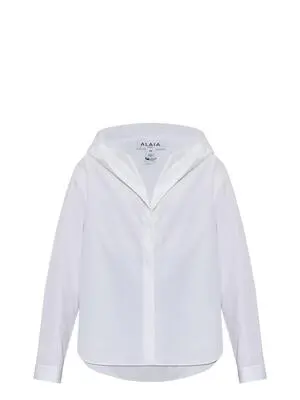 Alaïa Hooded Cotton Shirt - White