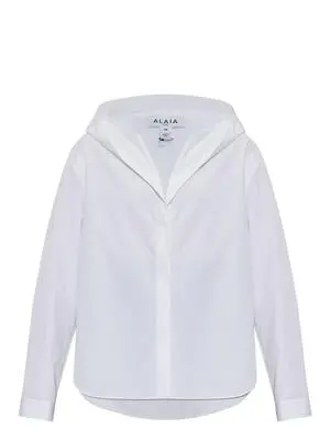 Alaïa Hooded Cotton Shirt - White