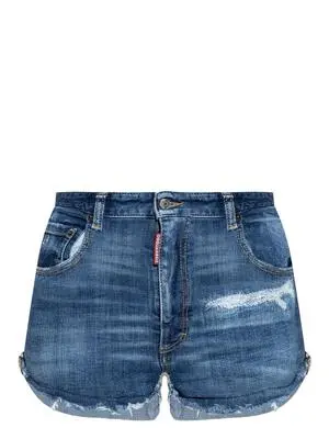 Dsquared2 High-waisted Denim Shorts - Blue