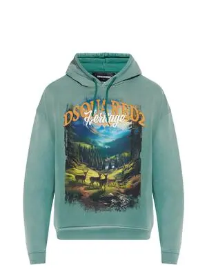 Dsquared2 Printed Cotton Sweatshirt - Green