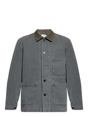 Officine Générale Corduroy-collar Cotton Jacket - Grey