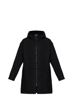 Yohji Yamamoto Wool Zip-up Hoodie - Black