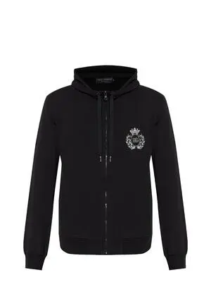 Dolce & Gabbana Sweatshirt With Shimmering Applique - Black