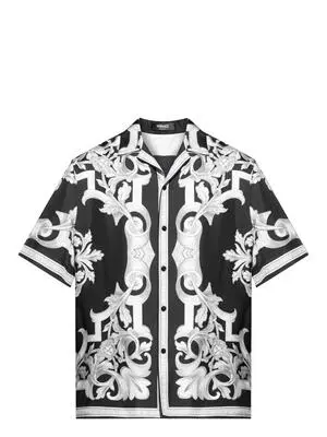Versace Silk Short-sleeve Shirt - Black