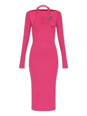 Versace Ribbed Bodycon Dress - Pink