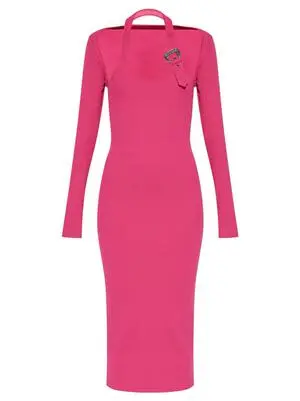 Versace Ribbed Bodycon Dress Pink