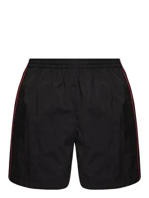 Balenciaga Shorts With Embroidered Logo - Black