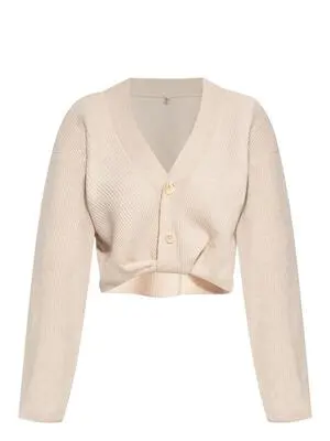 R13 Cashmere Cropped Cardigan - Cream