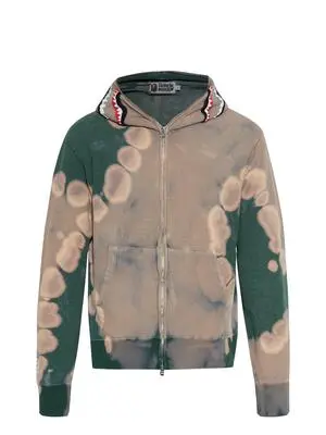A BATHING APE® Tie-dye Hoodie With Shark Motif - Brown
