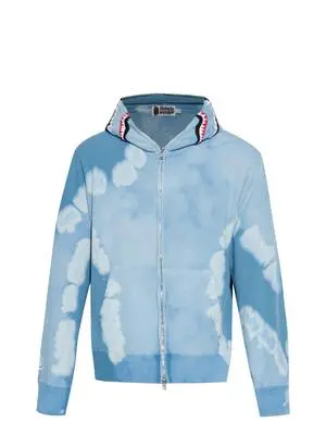 A BATHING APE® Tie-Dye Cotton Hoodie With Shark Motif