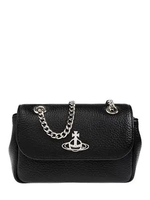 VIVIENNE WESTWOOD Shoulder Bag With Metal Logo And Chain - Black