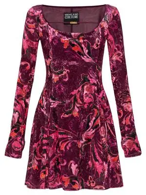 Versace Velvet Long-sleeve Dress - Pink