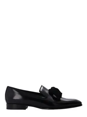 JIMMY CHOO Foxley Leather Moccasins - Black