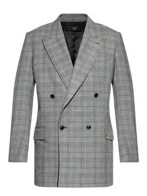 Amiri Double-breasted Blazer With A Check Pattern - Grey
