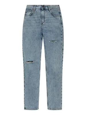 Amiri Distressed Straight Leg Jeans - Blue