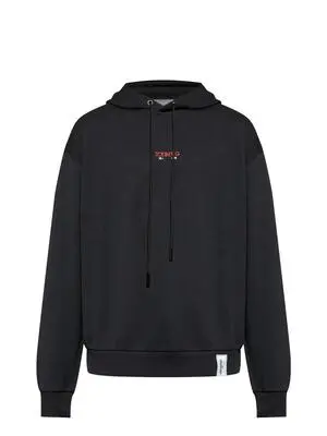 Iceberg Logo Embroidered Hoodie - Black