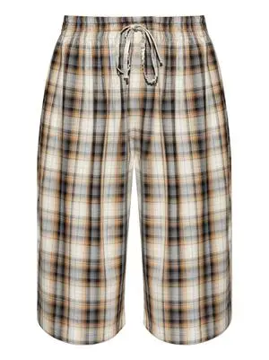 Acne Studios Plaid Viscose Shorts - Beige
