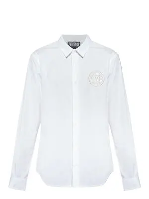 Versace Shirt With Embroidered Logo - White