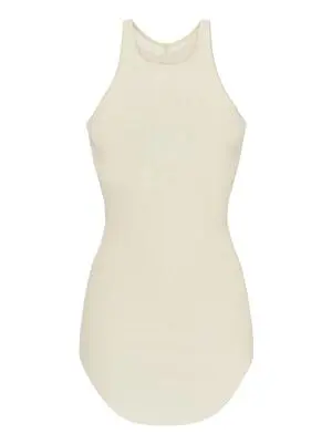 Rick Owens Ribbed Viscose And Silk Tank Top - White