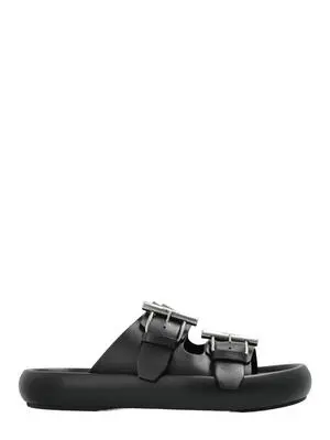 Alexander McQueen Slides With Logo - Black