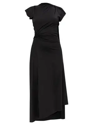 Victoria Beckham Asymmetric Midi Dress - Black
