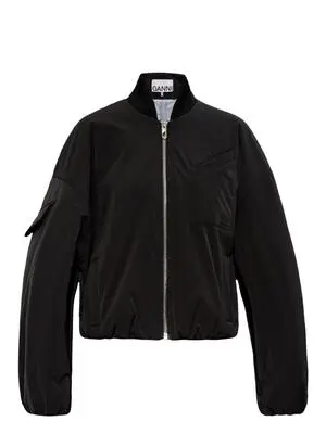 GANNI Recycled Bomber Jacket - Black