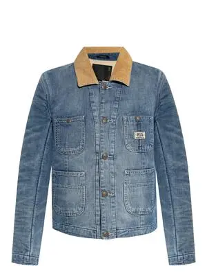 R13 Denim Jacket With Corduroy Collar - Blue