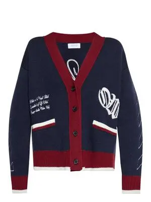 Off-White Cardigan With Appliqué Detailing - Navy Blue