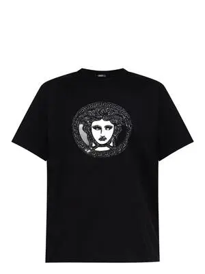 VERSACE T-Shirt With Embellished Logo