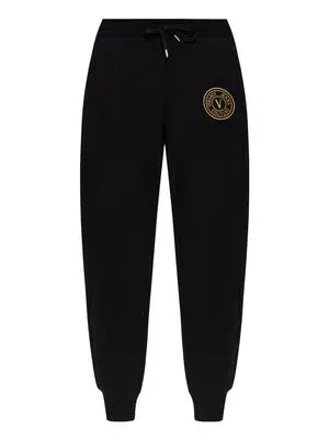 Versace Embroidered Logo Sweatpants - Black