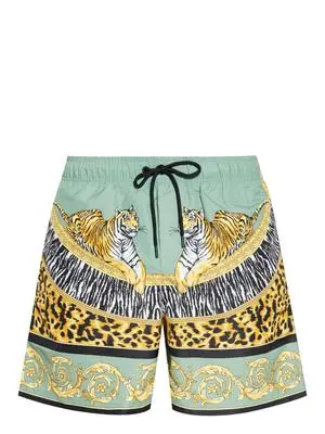Versace Printed Swim Shorts - Green