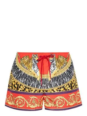 Versace Printed Swim Shorts - Red