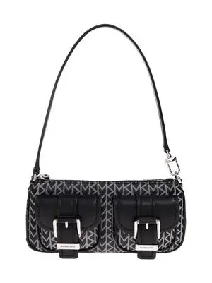 Michael Kors Shoulder Bag With Monogram - Black