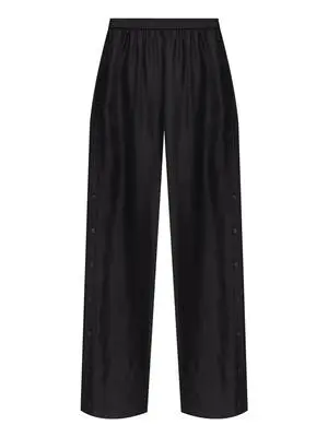 Alexander Wang Silk Trousers With Decorative Buttons - Black