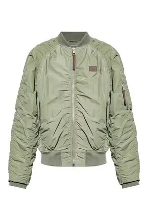 Moschino Cropped Bomber Jacket - Green