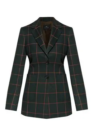 Paul Smith Plaid Pattern Double-breasted Blazer - Green