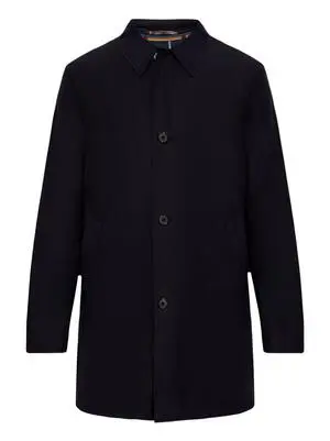 Paul Smith Short Coat With Detachable Lining - Navy Blue