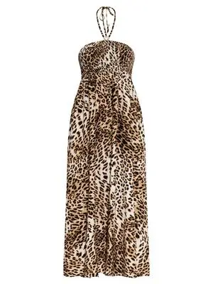 GESTUZ Gestuz Strapless Leopard Print Maxi Dress