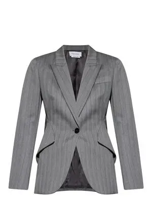 Alexander McQueen Wool Herringbone Blazer - Grey